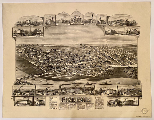 1899 Bird's Eye View Map of Riverside NJ | Riverside Historical
