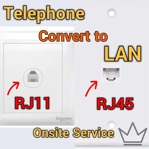 Telephone Port to LAN port conversion kit | Solution | RJ11 to RJ45 ...