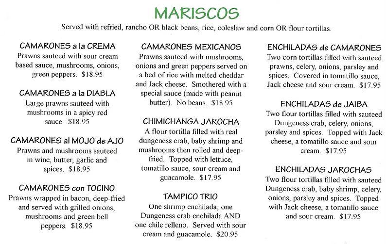 Mariscos | Rancho Chico