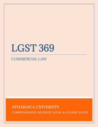 LGST 369: Commercial Law | Athabasca University
