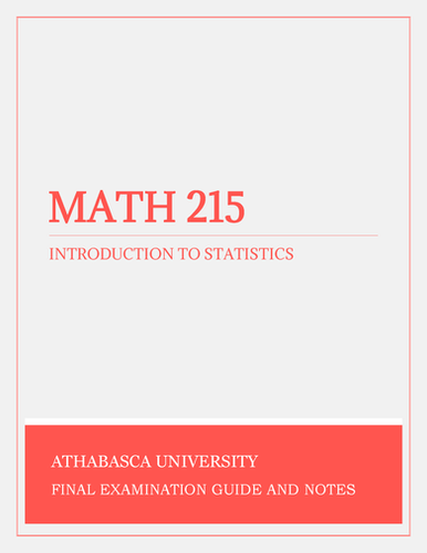 MATH 215 - Introduction to Statistics | Athabasca University