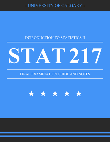 STAT 217: Introduction to Statistics II - University of Calgary