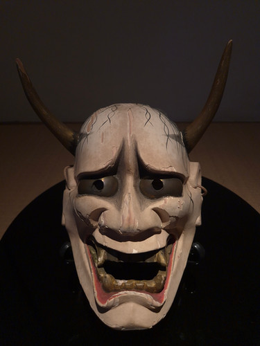 Japanese Antique White Hannya Noh Mask | Kirin Antiques Japan