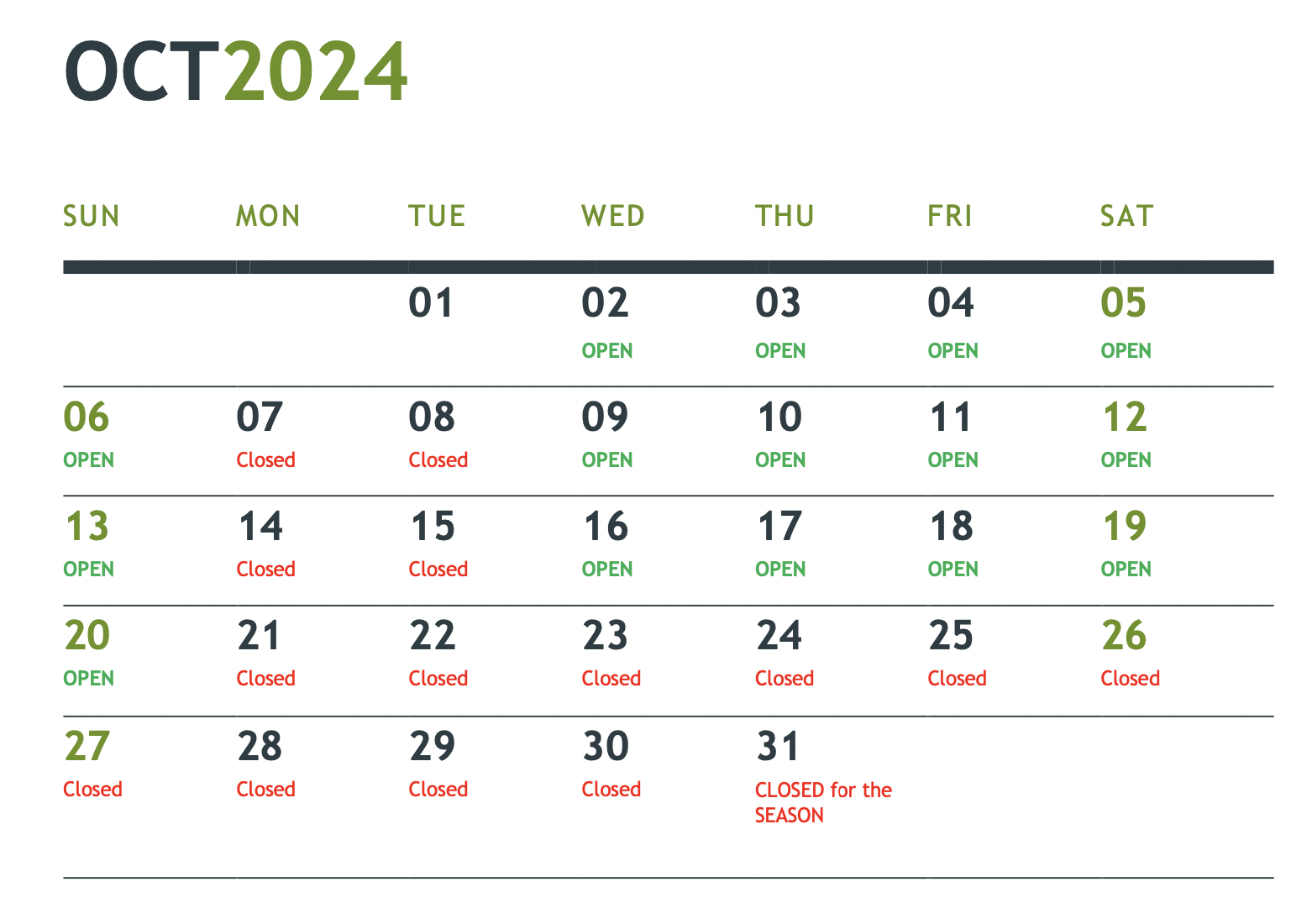 Calendar | Hunt & Gather