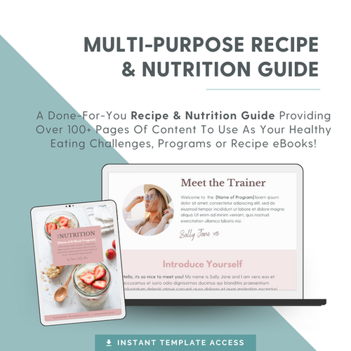 Recipe Rights & Nutrition Guide Canva Template | Eat Nourish Glow