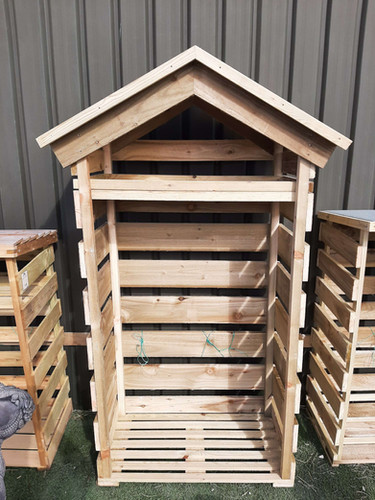 Tall Log Store with Shelf | Bradshaws Farm Shop