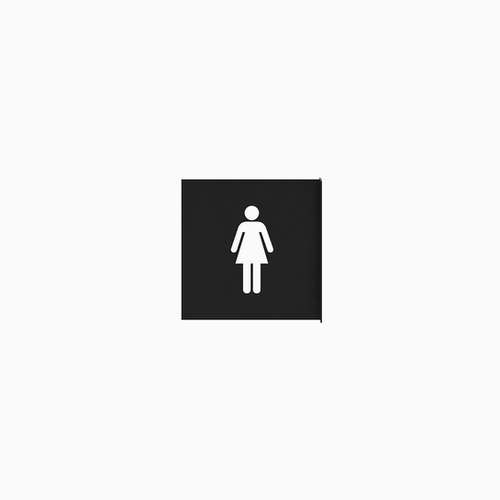 Letrero cuadrado de muro - WC Mujeres | MUMU