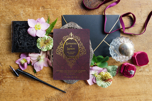 Gold Filigree Wedding Invitations - Gothic Victorian Inspired | Gilded ...