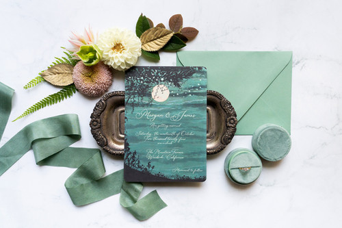 Emerald Enchanted Forest Fairy Tale Wedding Invitations | Gilded Swan ...