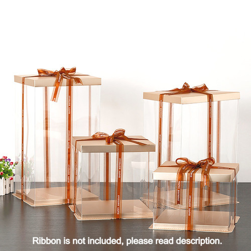 12" Tall Gold Premium Cake Box (3 Sizes, No Ribbon) | c-box