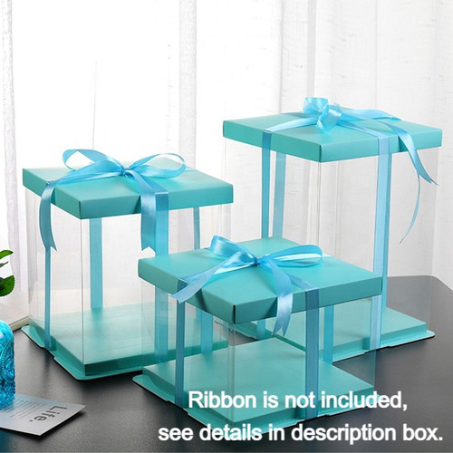 12" Tall Blue Premium Cake Box (3 Sizes, No Ribbon) | c-box
