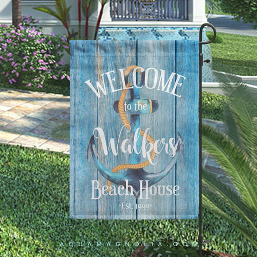 Nautical Beach Flag | Aqua Magnolia