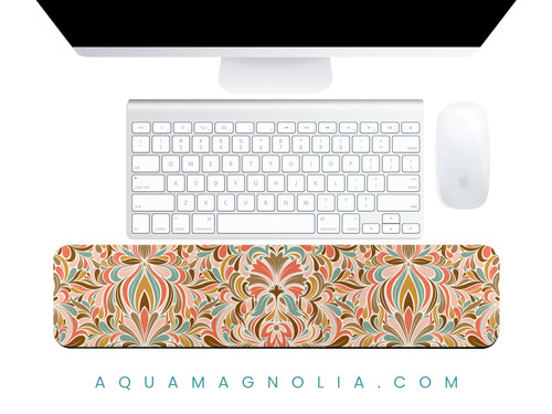 Cottage Core Keyboard Wrist Rest | Aqua Magnolia
