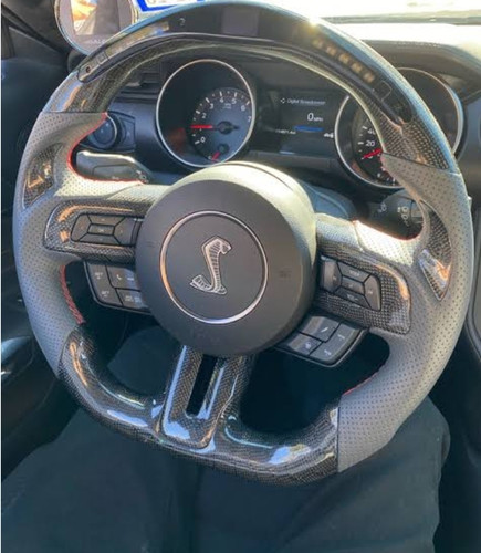 Ford Mustang Carbon Fibre Steering Wheel with LED Shift Display | SCS ...