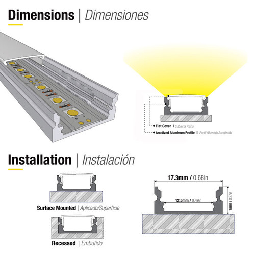 Perfil de aluminio N° 01 | Quilmes Led