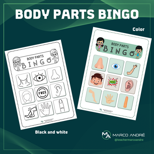 BINGO BODY PARTS | Teacher Marco André