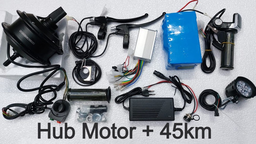 Electric Cycle HUB Motor Full Kit & Lithium Battery 45km Mileage,35km ...