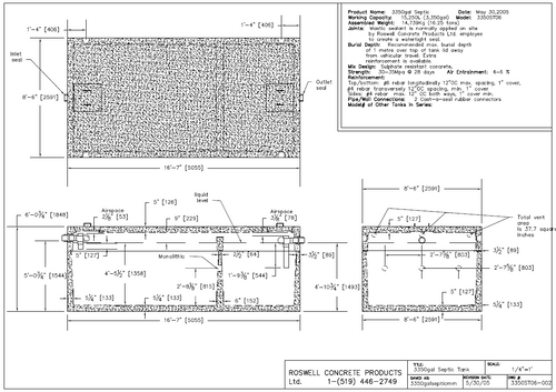 3350gal (15,250L) Septic Tank | Roswell Concrete