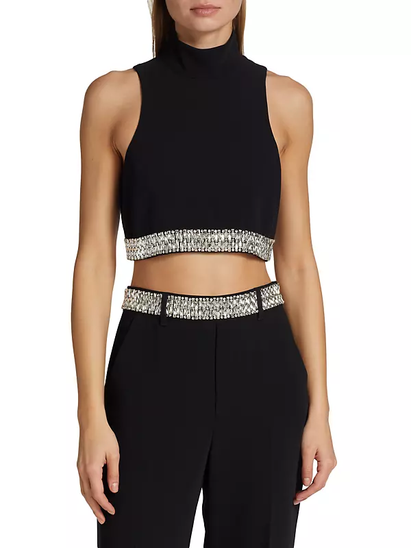 Cinq a Sept Crystal Crop Top | meechyandmook