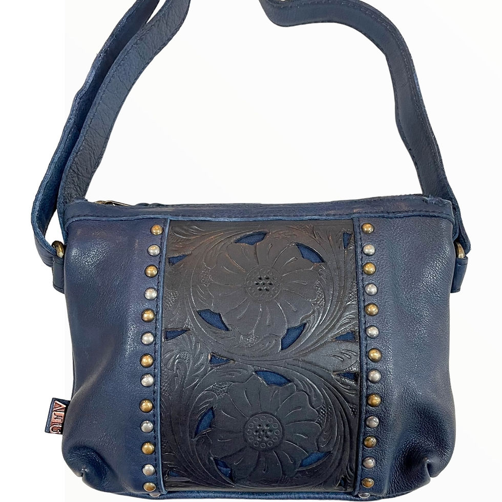 JORGIA LEATHER CROSSOVER IN NAVY | 34degrees