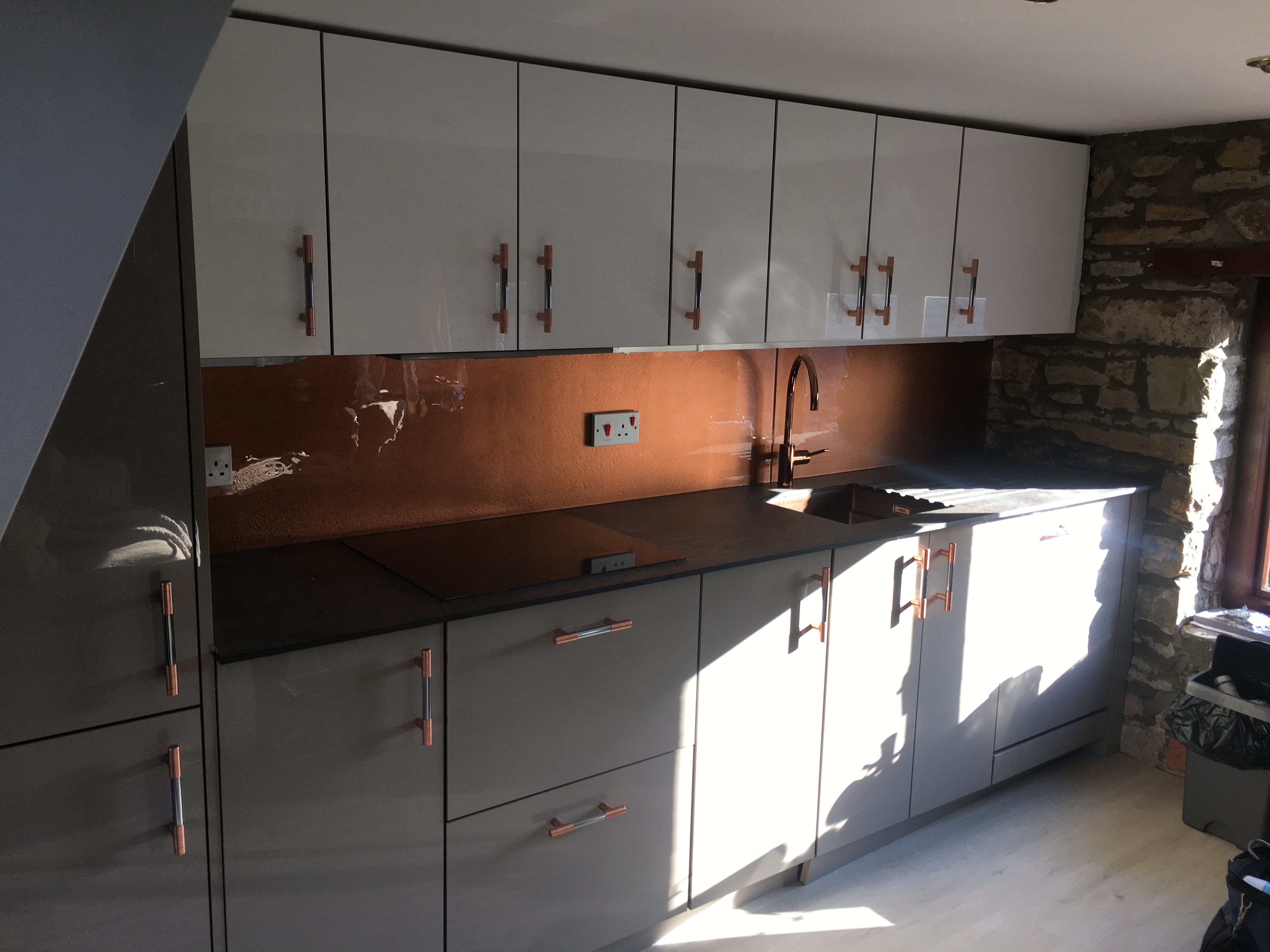 Copper / silver splashbacks | KAG Glass Splashbacks
