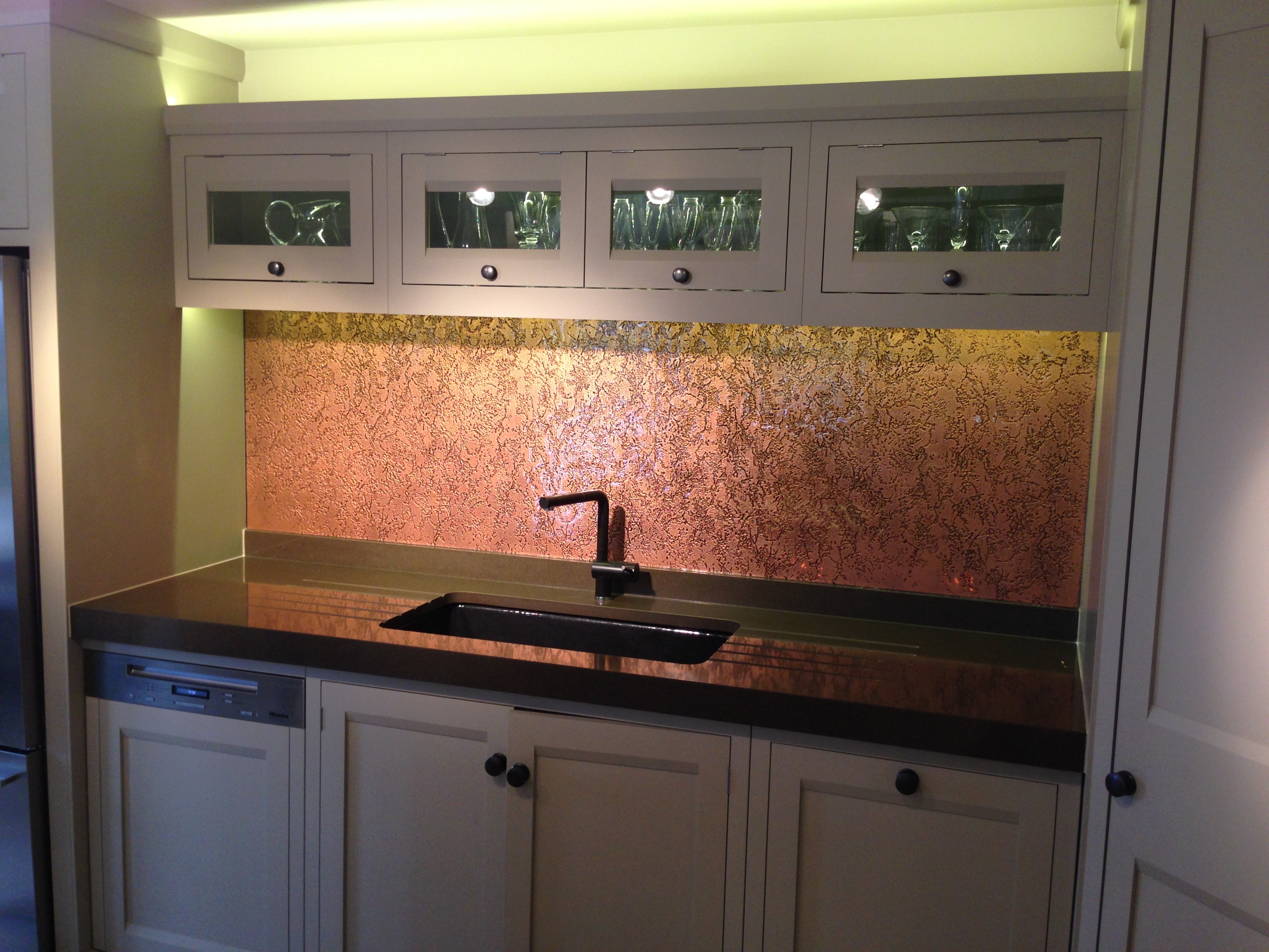 Copper / silver splashbacks | KAG Glass Splashbacks