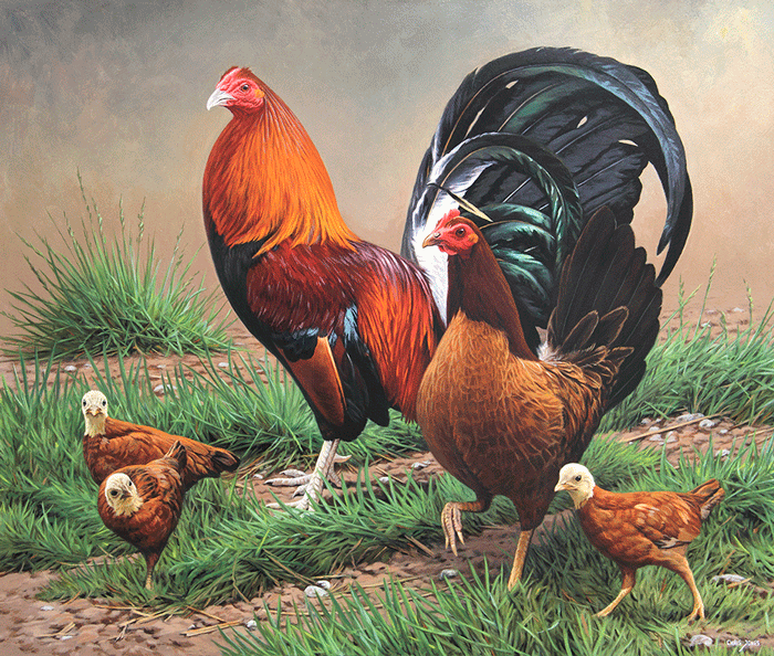Greetings Card - Oxford Old English Game Family | chrisjonesart