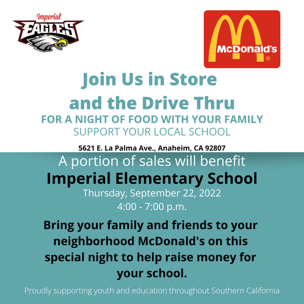 McTeacher Night at McDonald's - 9/22/22