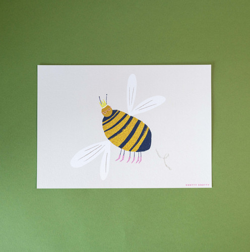 Queen Bee Art Print | Knotty Knotty