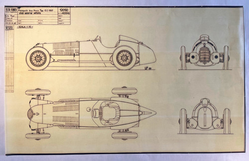Alfa Romeo Tipo 12 C Blueprint | EuropeanVintageCars