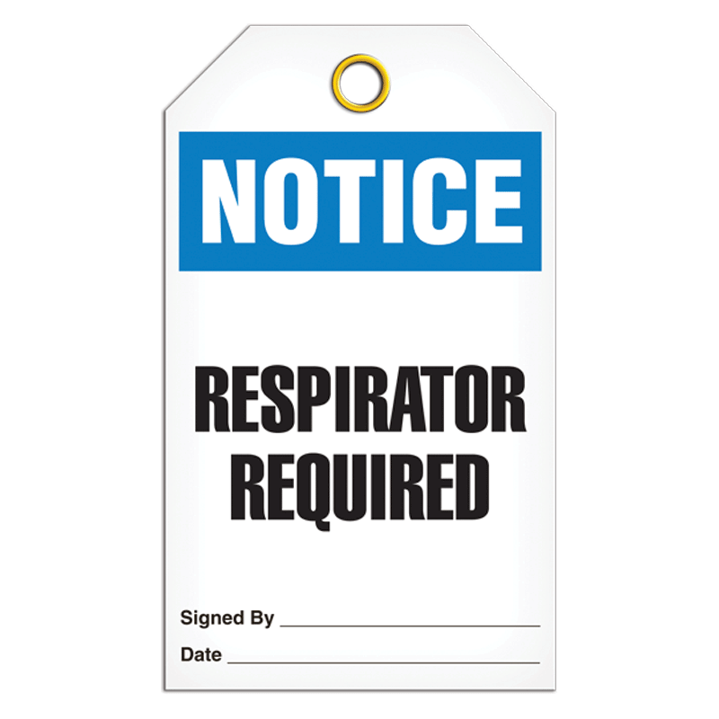 Notice Tags - Respirator Required | wholesale-safety