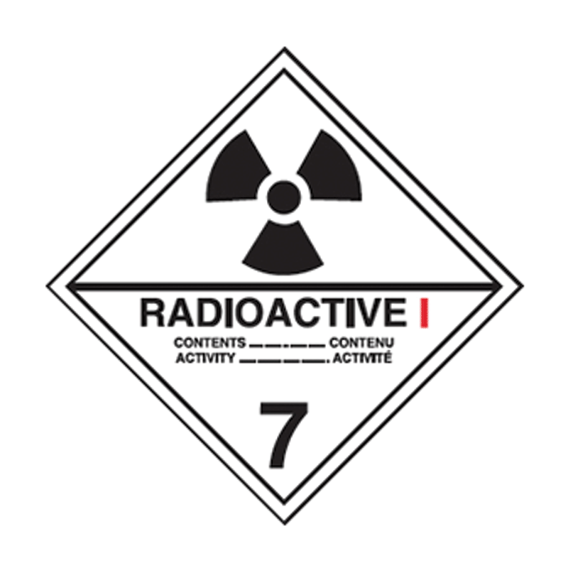 TDG Labels - Class 7 Cat 1 - 2 Materials | wholesale-safety