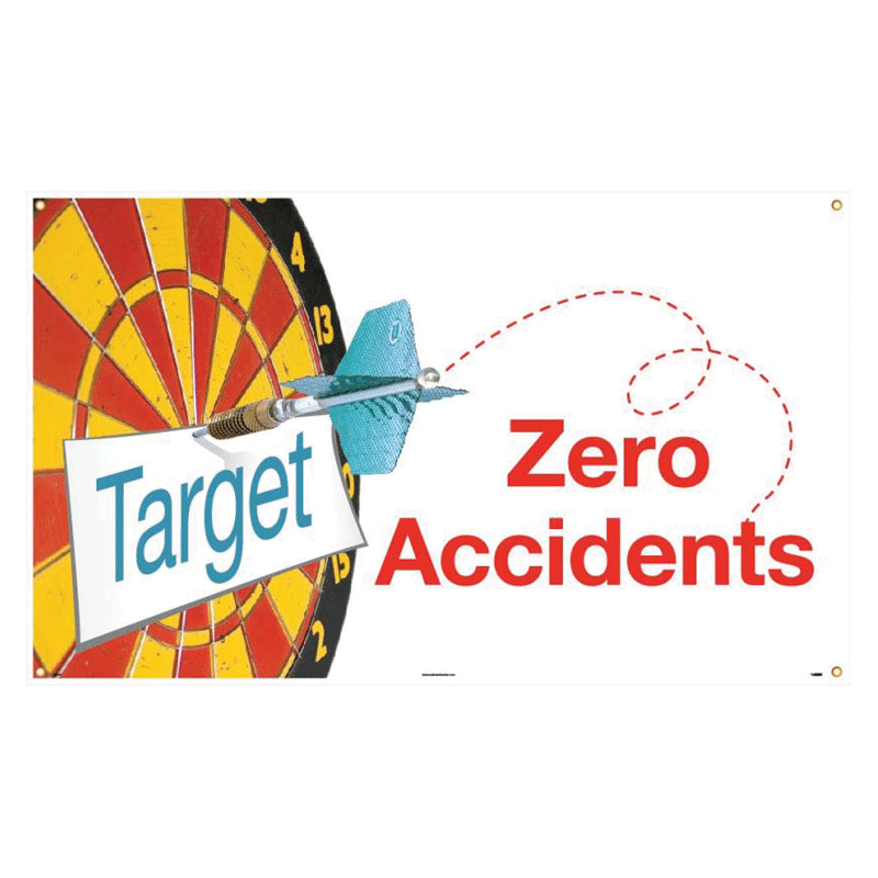 Graphic Safety Banners: Target Zero Accidents | wholesale-safety