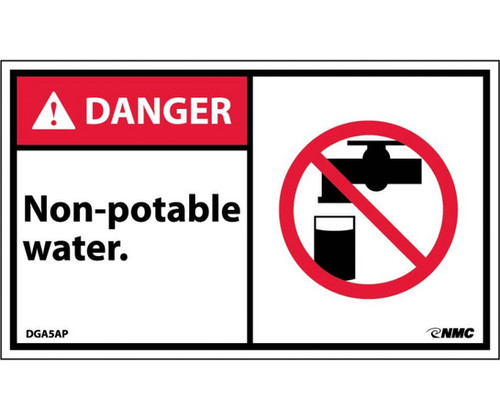 Hazard Danger Label Non Potable Water | wholesale-safety