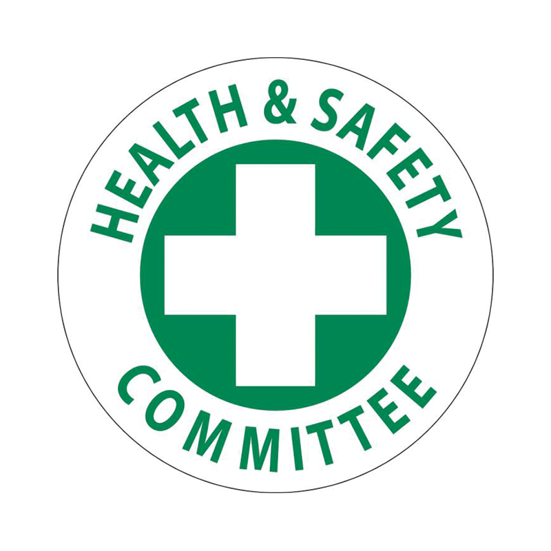 Safety Hard Hat Labels Health & Safety Committee 25/Pack | wholesale-safety