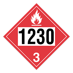 Methanol 1230 Placards 100 / Case: 3 Materials | wholesale-safety