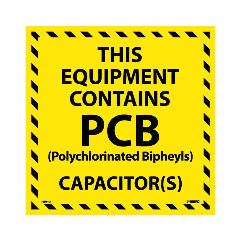 THIS EQUIPMENT CONTAINS PCB HAZMAT LABEL, 6X6, PS VINYL, 25/PK ...