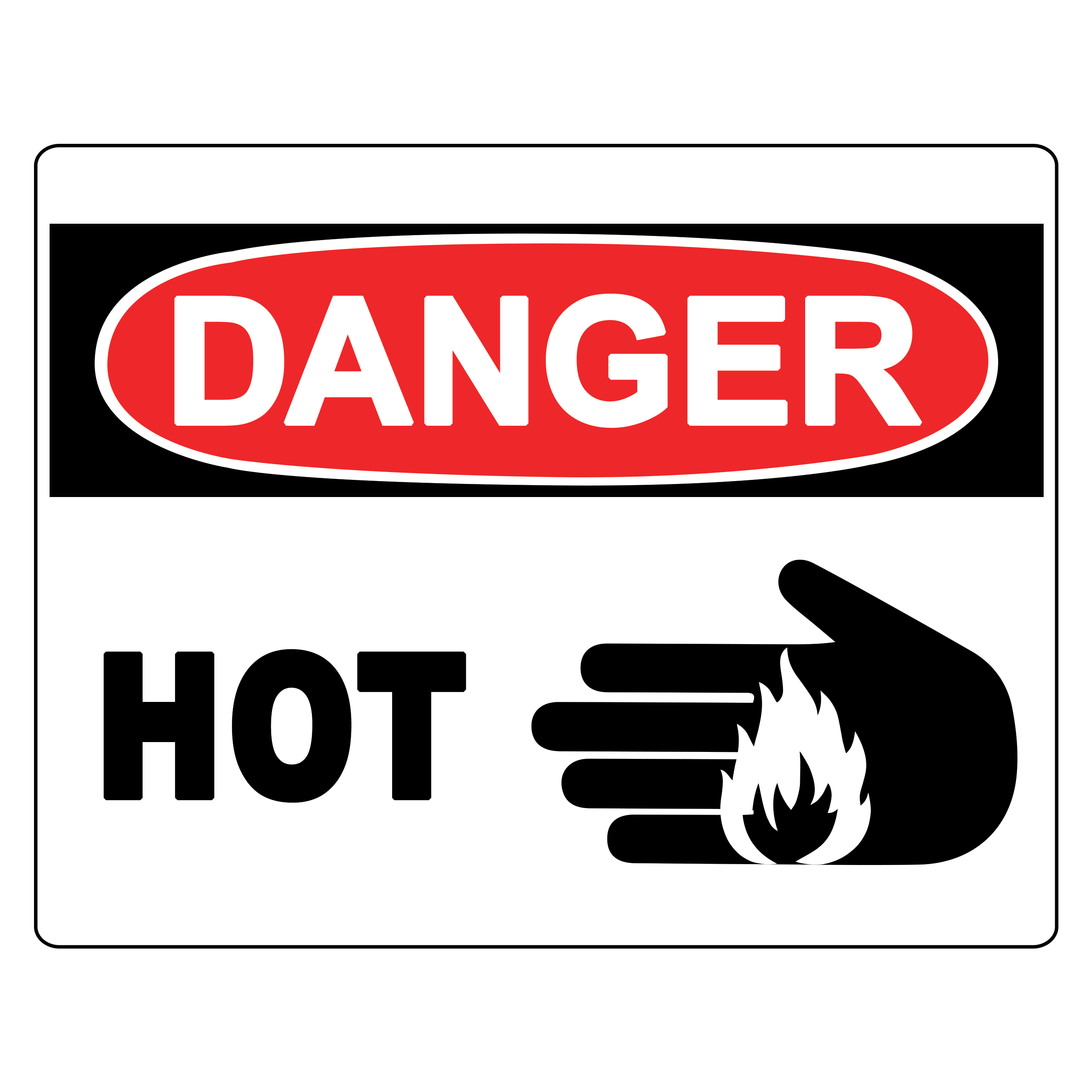 Danger Label Hot with Graphic | wholesale-safety