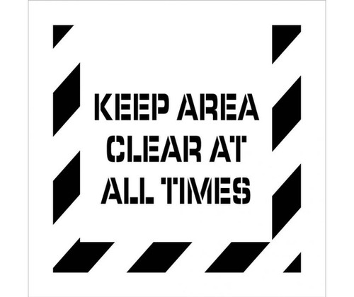 Floor Stencils - Keep Area Clear At All Times | wholesale-safety