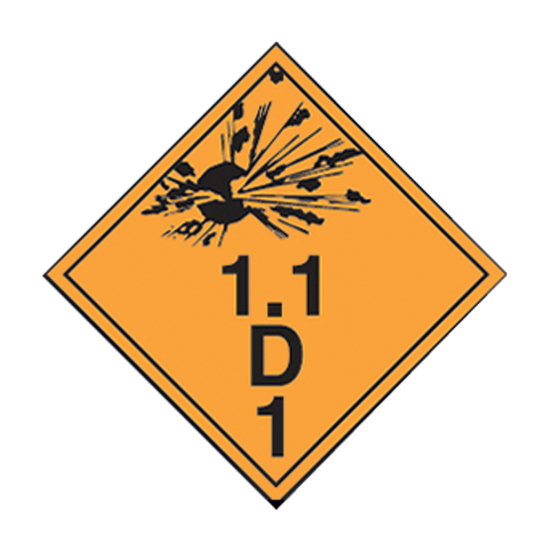 TDG Placard - Class 1.1 D - 3 Materials | wholesale-safety