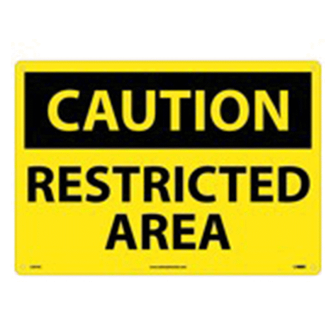 Large Format Safety Signs - Caution Restricted Area | wholesale-safety