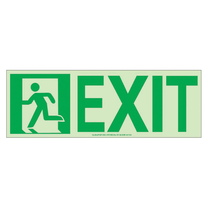 24 Hour Glow Exit Signs - 2 Versions | wholesale-safety