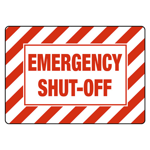 Danger Safety Signs: Emergency Shut-Off | wholesale-safety