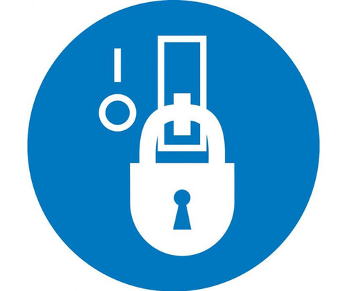 ISO Safety Label Lockout or De-Energized State Pictogram | wholesale-safety