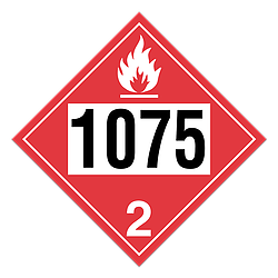 Liquefied Petroleum Gases 1075 Pre-Numbered Placards 100 / Case: 3 ...