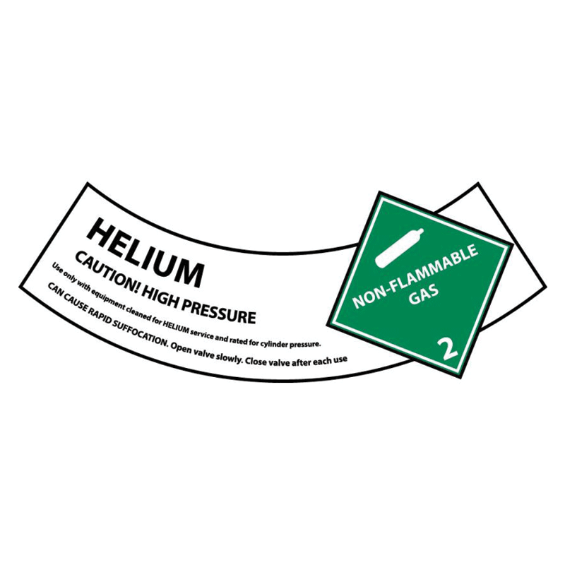 HELIUM CYLINDER SHOULDER LABEL 25/Pack Vinyl | wholesale-safety