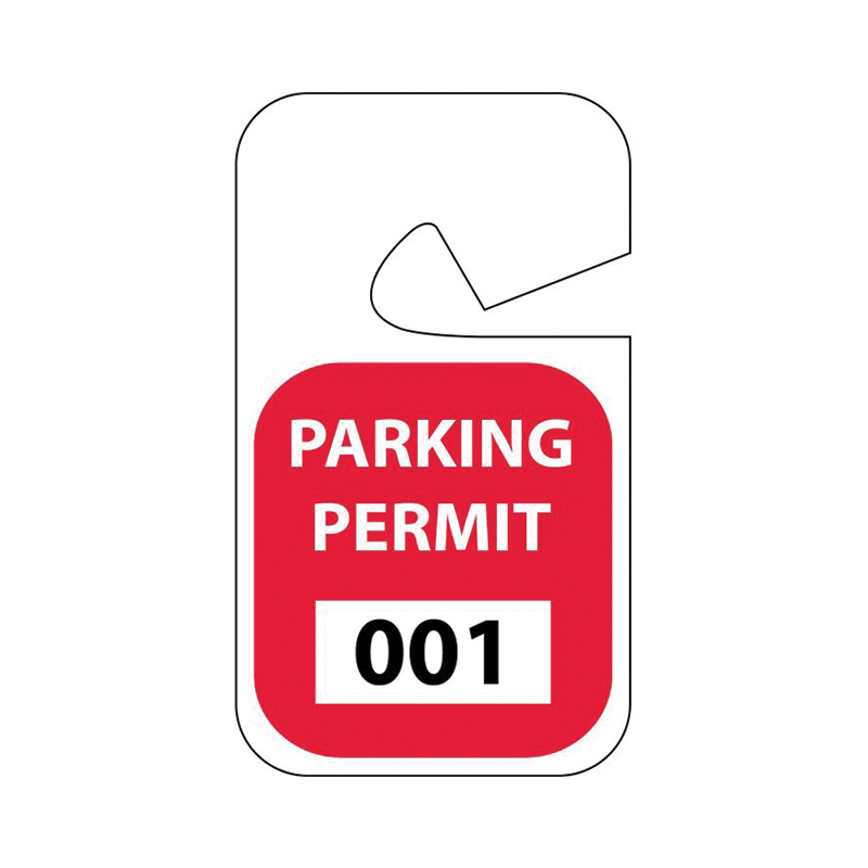 Parking Permit 100/Pack Red Hanging Mirror Tags | wholesale-safety