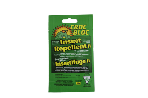 Croc Bloc 6-hr Insect Repellent Towelettes , Box of 50 | wholesale-safety