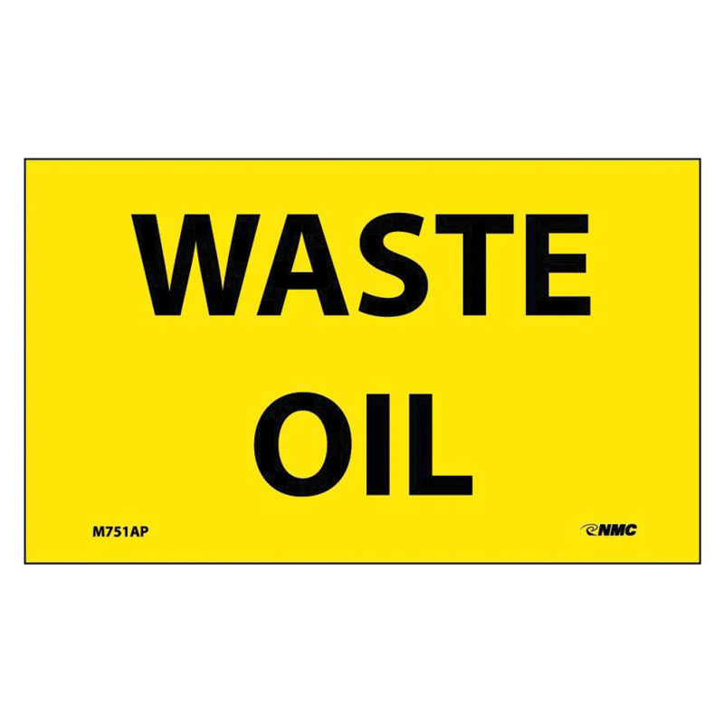 LAMINATED HAZMAT LABELS WASTE OIL 10/PACK | wholesale-safety