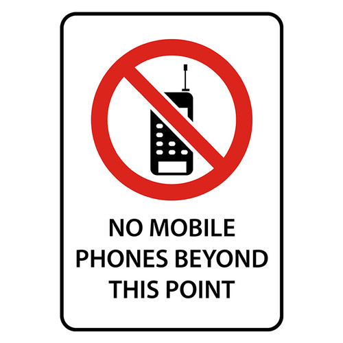 Safety Signs: No Mobile Phones Beyond This Point | wholesale-safety